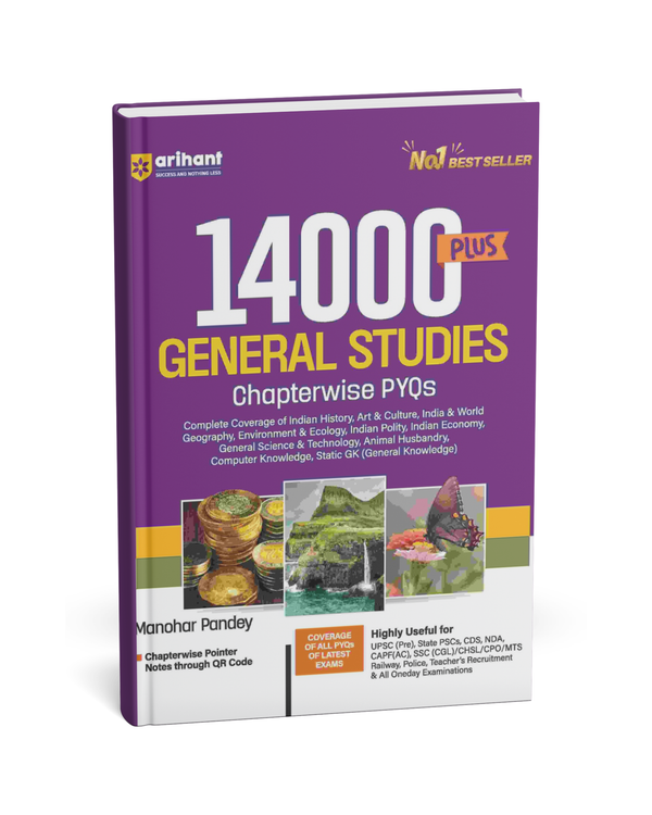 Arihant 14000+ General Studies by Manohar Pandey Chapterwise PYQs [Eng ...