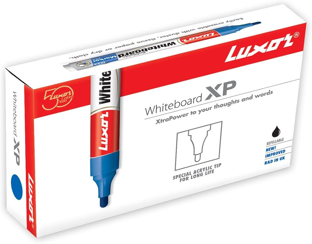 Luxor Whiteboard Marker 10 Unit Blue | Smooth & Clear Writing Marker ...