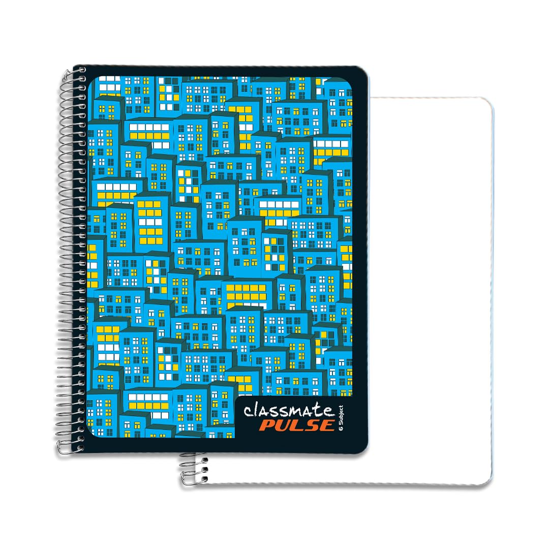 Classmate Pulse 6-Subject Spiral Notebook – 506 Pages, Premium Unruled ...