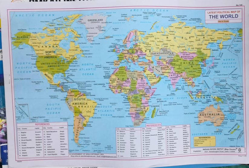 Indian Book Depot Latest Political Map of The World Set of 10 Map [Eng ...
