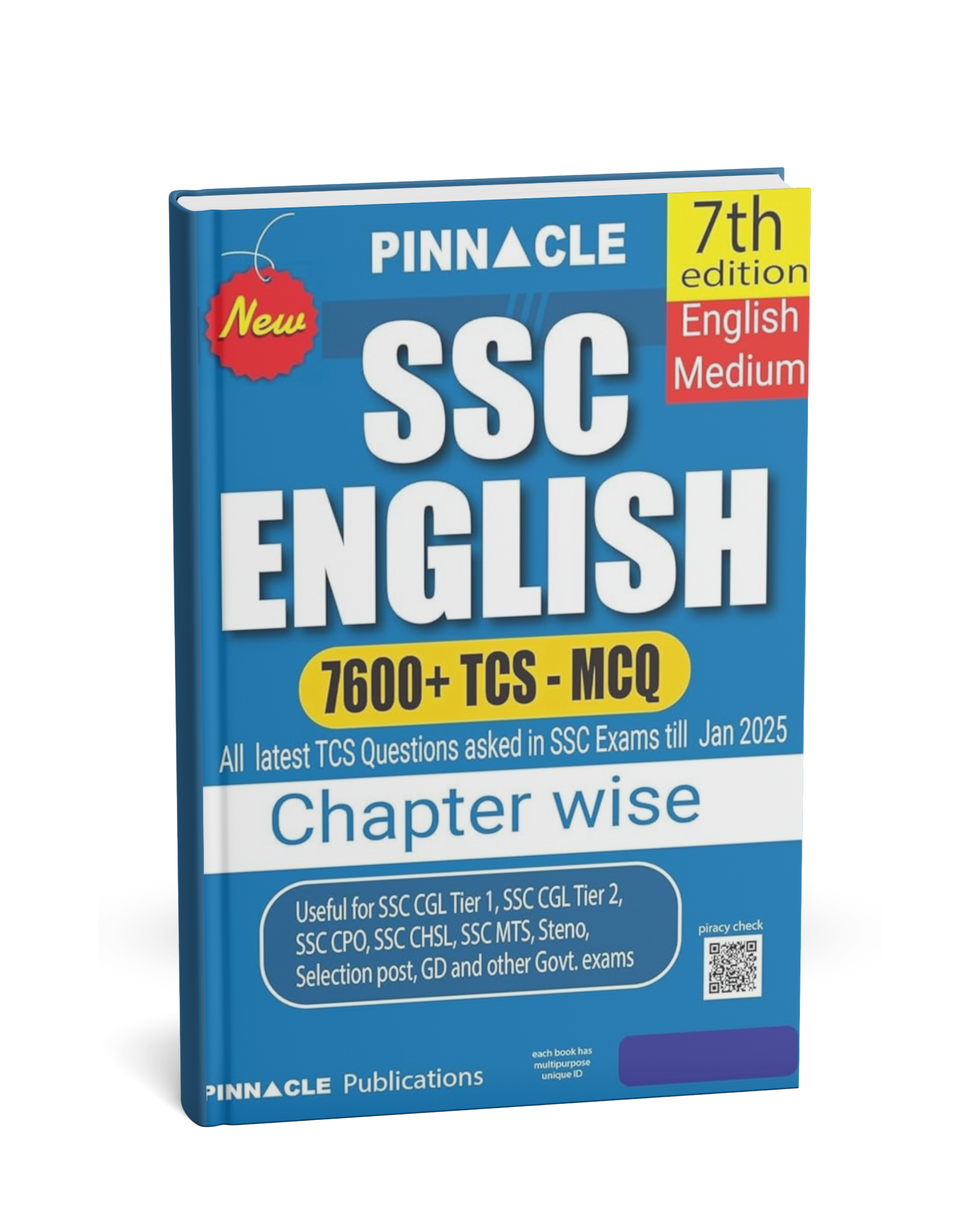 Pinnacle SSC English – 7600+ TCS-Based MCQs (7th Edition) Chapter-Wise ...