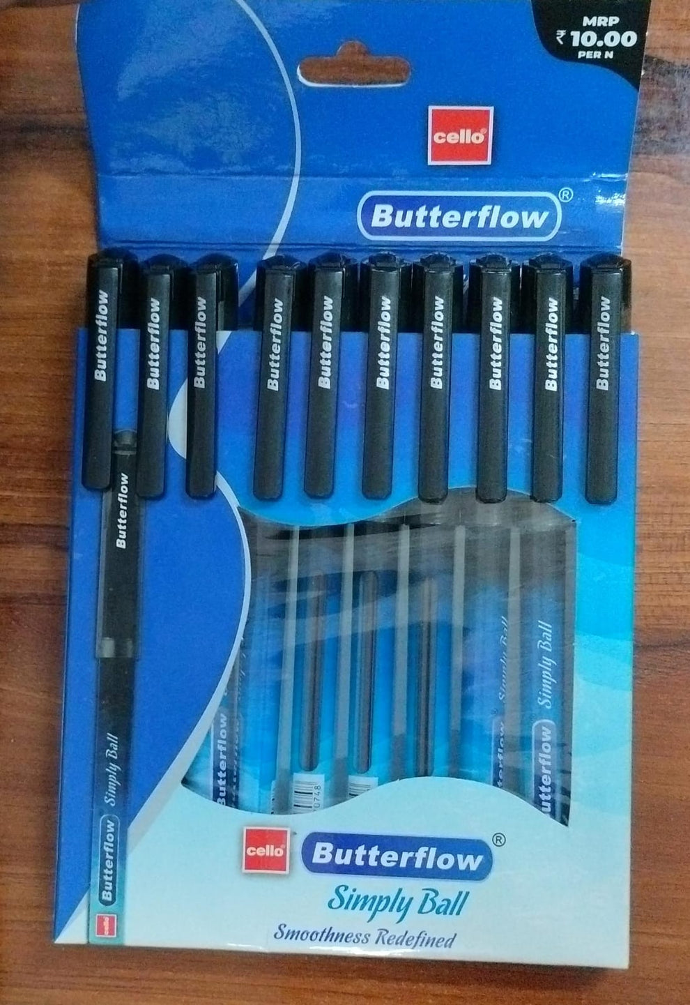 Cello Butterflow Simply Ball Pen 10 Pieces Black | Smooth Writing Ball ...